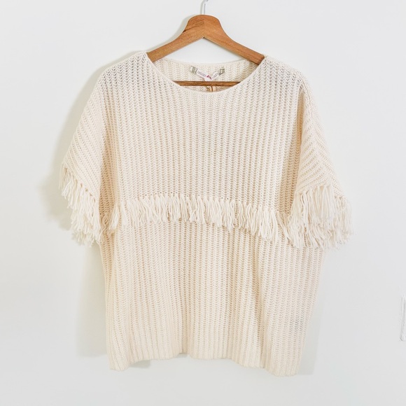 Chelsea & Violet | Sweaters | Nwt Chelsea Violet Shortsleeve Fringed ...